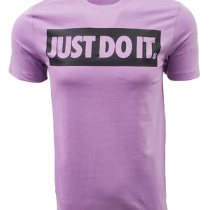 Nike Mens Just Do It Box Crewneck T-Shirt (XX-Large, Light Purple/Black)