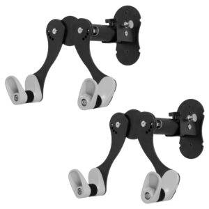 cyclingdeal bike wall mount rack - adjustable, extendable & foldable - indoor storage horizontal cycling hook hanger organiser - safe & secure for mtb, road bicycles in garage or home - pack of 2