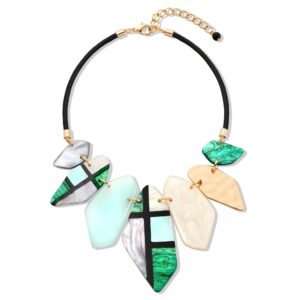 enskefen acrylic collar necklace for women bib statement necklace red chunky novelty acrylic necklace multicolor costume jewelry