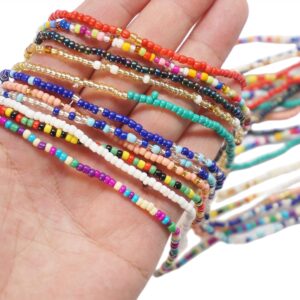 RICHRAIN Bulk Wholesale Waist Beads Body Chain African Belly Jewelry for Women (100PCS Mixed)