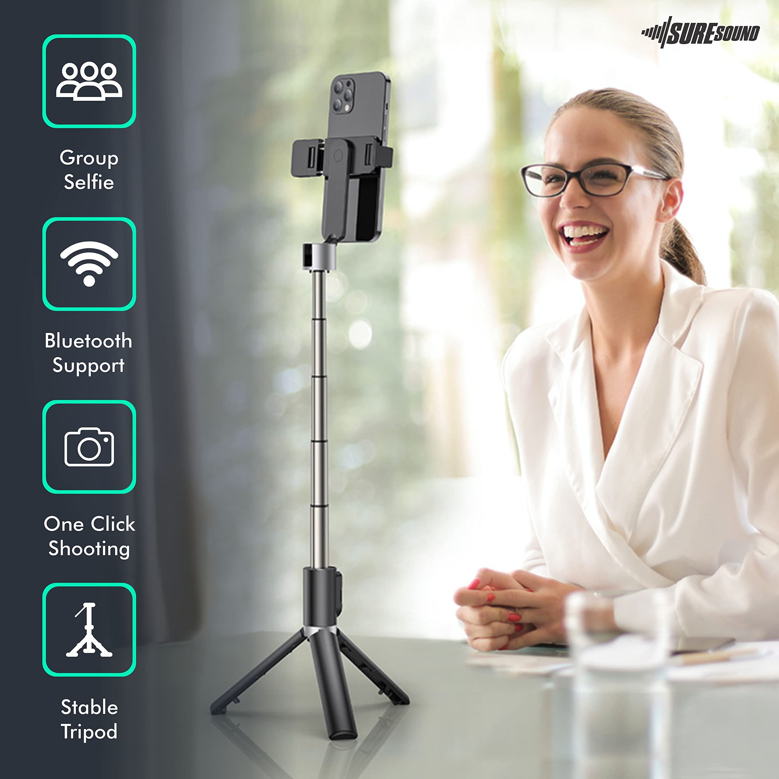 Wireless Microphone for iPhone with Tripod (2 Pack) - Professional Vlog Kit - 12H Runtime 70ft Range - Clip-On Mini Lapel Microphones for Interviews, Vlogs & Podcasts - No USB-C, Lightning Port Only