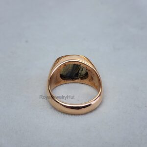 Flat Natural Labradorite Ring, Copper Ring, 925 Solid Sterling Silver Ring, Engagement Ring, Promise Ring, Blue Gemstone Ring, Oval Shape Horizontal Ring (Copper, 9.5)