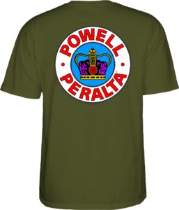 powell peralta supreme t-shirt, military green '2', extra large