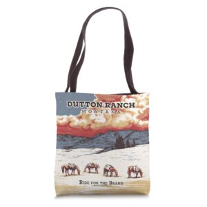 yellowstone dutton ranch montana design tote bag