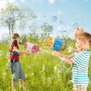 Bubble Gun Bubble Machine Gun 69 Holes Automatic Bubbles Machine for Kids Adults Outdoor Toys Gift for Birthday Wedding Party Bubble Blaster for Indoor Bubble Blower Toddlers - Purple Bubble Makers