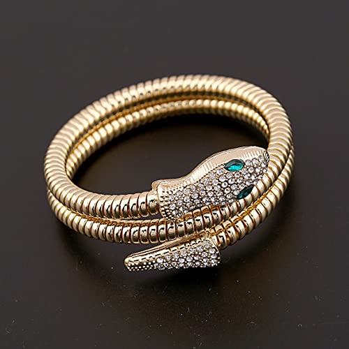 HAHA&TOTO Trendy Snake Bracelet Statement Bangle for Women Girls Rhinestones Animal Chunky Bangle Party Prom Halloween Jewelry