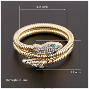 HAHA&TOTO Trendy Snake Bracelet Statement Bangle for Women Girls Rhinestones Animal Chunky Bangle Party Prom Halloween Jewelry