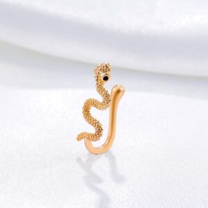 Zeshimb Snake Nose Ring Stud Tiny Clip On Nose Ring Nose Stud Faux Septum Nose Rings African Nose Cuff Gold Clip on Non Pierced Nose Ring Body Non Piercing Jewelry for Women Girls