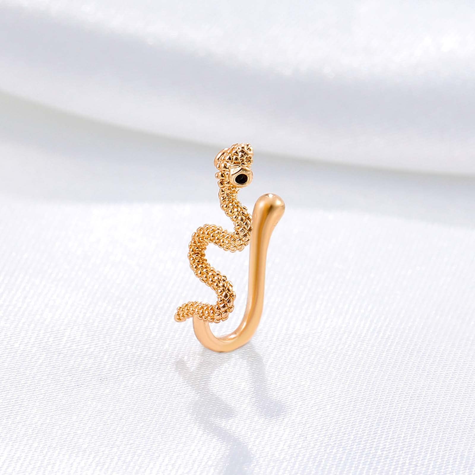 Zeshimb Snake Nose Ring Stud Tiny Clip On Nose Ring Nose Stud Faux Septum Nose Rings African Nose Cuff Gold Clip on Non Pierced Nose Ring Body Non Piercing Jewelry for Women Girls