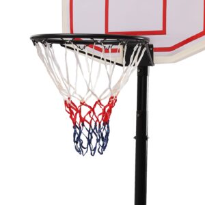 Kids Height-Adjustable Basketball Hoop, Portable Backboard System w/ 2 Wheels, Fillable Base, Weather-Resistant, Nylon Net, Adjusts from 64.9in to 80.7in, for Indoor Outdoor Yard (64.9-80.7 in)