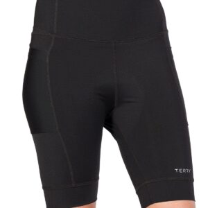 Terry Bike Shorts Women Padded Cycling Shorts for Women, Hi Rise Holster High Waisted Compression Shorts, Reg & Plus Sizes - Black, 1X