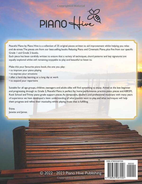 Peaceful Piano: 35 Beautiful Piano Pieces for Adults and Children. Late Beginner to Intermediate. Audio Supported (Piano Hive Books)