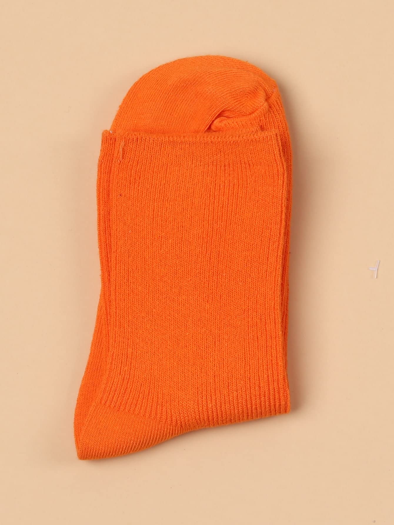 SHENHE Women's Ribbed Knit Cushioned Athletic Running Mid Calf Crew Socks Neon Orange One Size