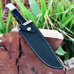 HF ENTERPRISES High Carbon Steel fixed blade bowie tactical hunting fishing survival EDC camping Knife with leather sheath gift