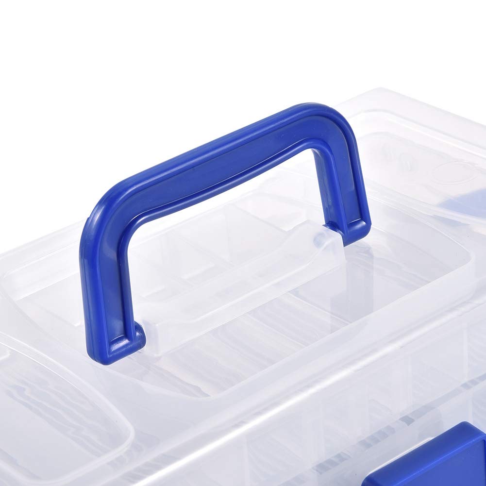 Fishing Tackle Box, 3 Layers Plastic Fishing Tackle Accessory Storage Holer Box for Lures Hooks