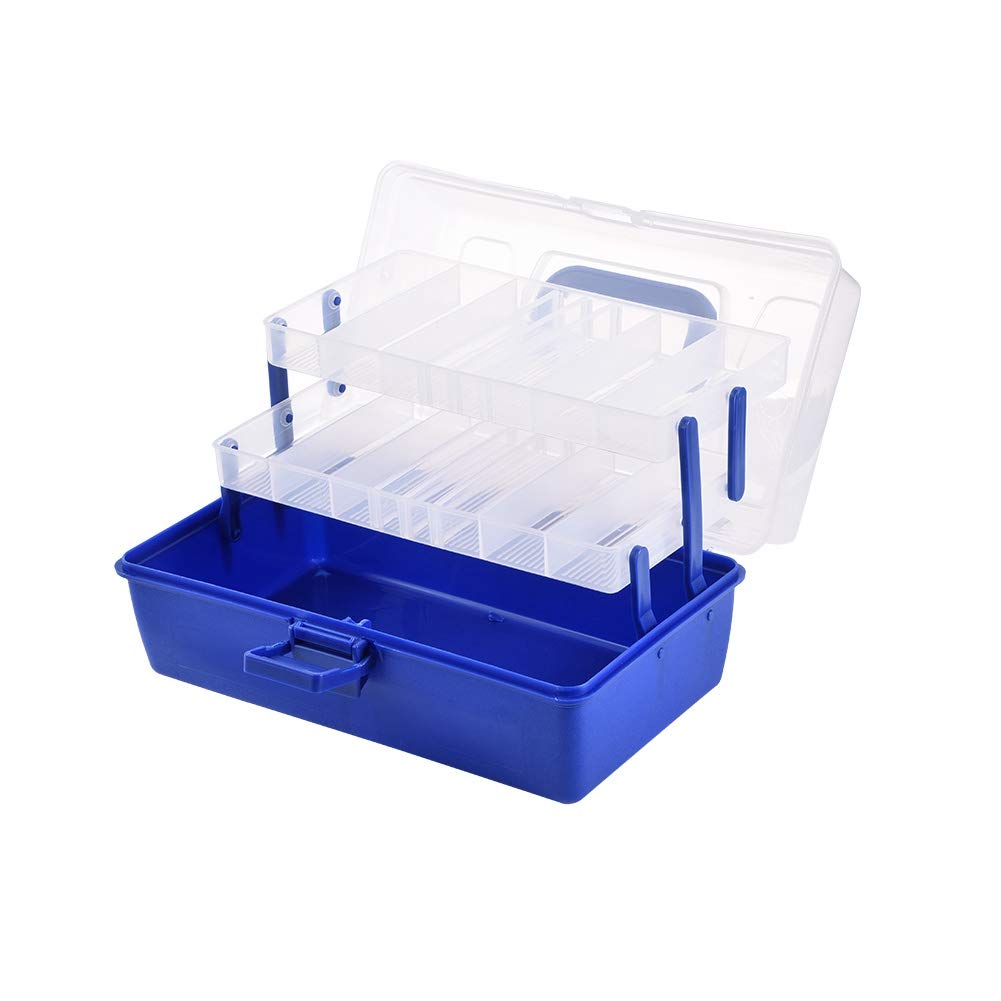 Fishing Tackle Box, 3 Layers Plastic Fishing Tackle Accessory Storage Holer Box for Lures Hooks