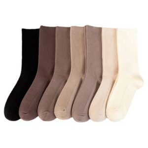 riccess 7 pairs of comfortable fashion wool socks for girls, athletic soft socks for women, above ankle crew stretch neutral socks for all season