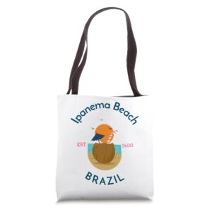 ipanema beach rio de janeiro brazil tote bag