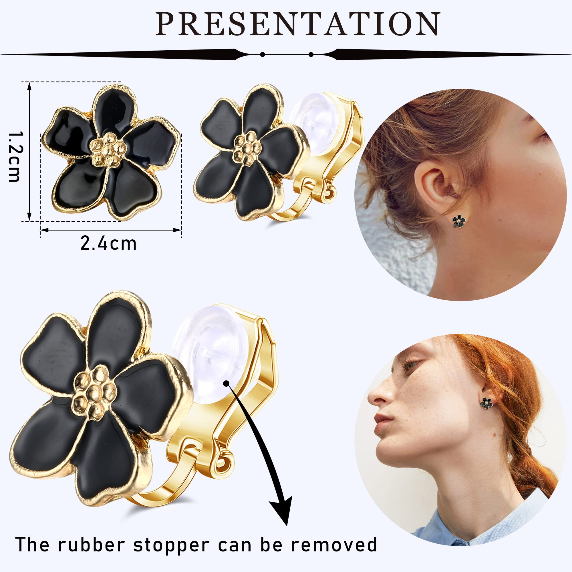 Sanfenly 13 Pairs Gold/Silver Clip on Earrings Set for Women Teen Girls Fashion CZ Faux Pearl Clip on Dangle Drop Earrings Non Piercing Earrings Jewelry Set, Metal, Cubic Zirconia