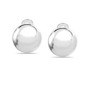 LeCalla 925 Sterling Silver Round Disc Clip On Earrings Non-Pierced Clip-On Stud Earring for Women