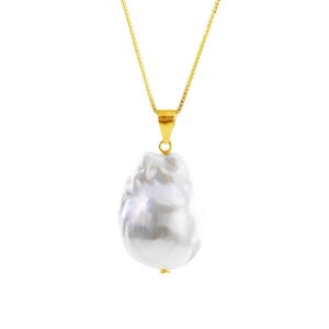 cult of sun pearl pendant necklace 18k gold plated, gold plated, pearl