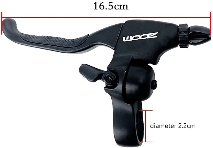 catazer MTB Disc Brake Lever Aluminum Alloy Disc Brakes Lever with Bell Mountain Bike Bicycle Brake Handle Crank Ring (1 Pair with Bell)