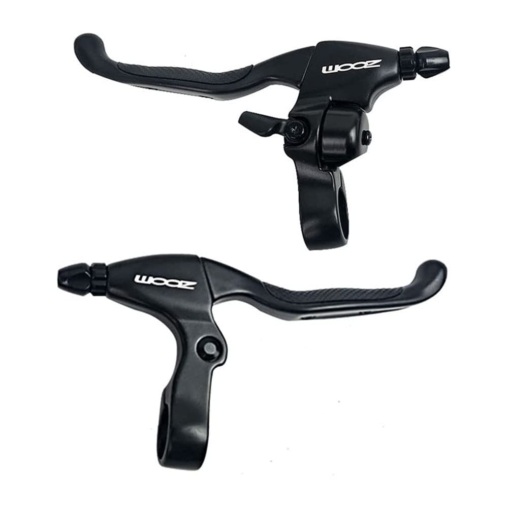 catazer MTB Disc Brake Lever Aluminum Alloy Disc Brakes Lever with Bell Mountain Bike Bicycle Brake Handle Crank Ring (1 Pair with Bell)