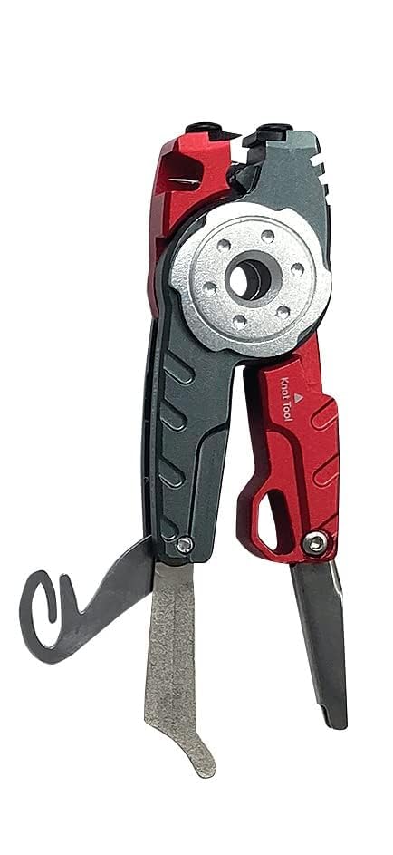 Creative Angler Multi Fishing Tool - Nipper Line Cutter, Knot Tie Tool, Hook Eye Cleaner, Hook Sharpner, and Zinger/Retractor Included (Red)