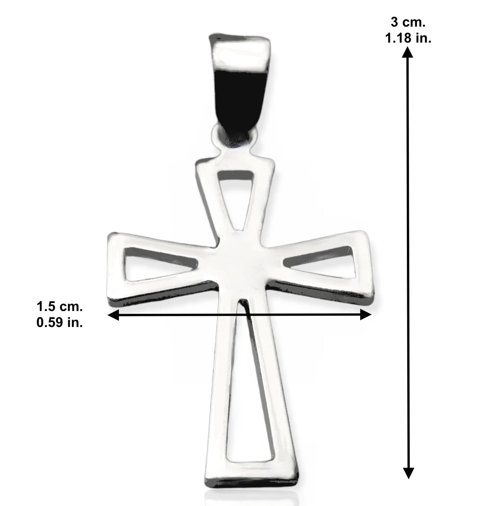 Open Cross Pendant Sterling Silver 925 Necklace Charm Religious Christening Baptism Unisex Present Jewelry