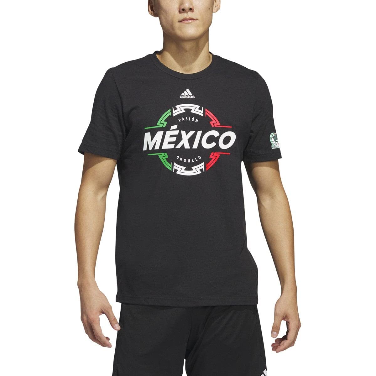 adidas Men's Mexico Ball Tee (Black, Large)