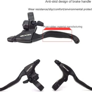 catazer MTB Disc Brake Lever Aluminum Alloy Disc Brakes Lever with Bell Mountain Bike Bicycle Brake Handle Crank Ring (1 Pair with Bell)