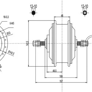 36V 250W 6.3" Threaded Brushless Gear Rear Hub Motor for 20"-28" Wheel, Rotary Freewheel Electric Bike Kit Conversion Kit Hub Cycling Engine GDAE10 for Ebike Electric Bicycle Motorbike Mountain Bike