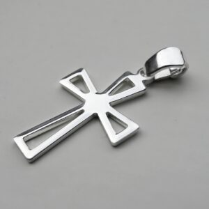 Open Cross Pendant Sterling Silver 925 Necklace Charm Religious Christening Baptism Unisex Present Jewelry