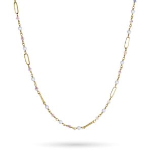 waxing poetic brass pearl beaded mist necklace - 20 inch