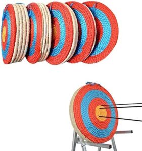 ameyxgs 4-ring bullseye archery shooting target handmade traditional straw target 1-5 layer target solid round for outdoor sports hunting shooting practice (1 layer)