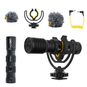 deity v-mic d4 duo dual capsule directional shotgun microphone condenser recording microphone for dslr ipados computers smartphones