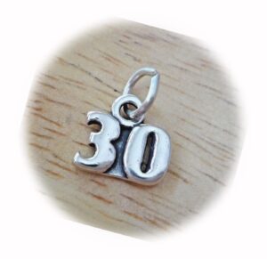 new sterling silver 10x11mm number 30 30th birthday anniversary charm cii0823see