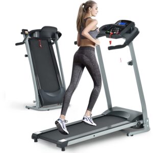 foldable treadmill, electric motorized running machine for home workout, space-saving easy assembly fitness motorized running jogging exercise machine