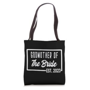 godmother of the bride est 2023 established hen party do tote bag