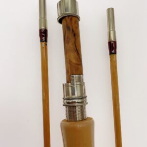 New Bamboo Fly Rod with Nickel Silver Downlocked Reelseat and Agate Strip Guide. (8'0" #6)