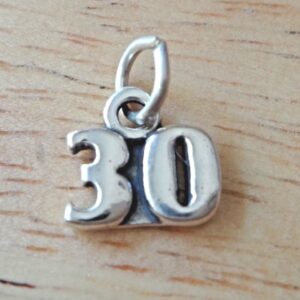 New Sterling Silver 10x11mm Number 30 30th Birthday Anniversary Charm CII0823SEE