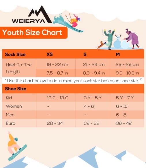 WEIERYA Kids Ski Socks Merino Wool, Kids Wool Socks, Knee-high Snow Socks for Boys Girls, Winter socks, 1/3 Pairs Rose Red XS 1 Pair