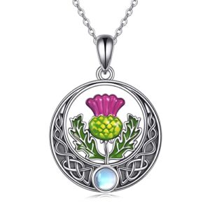 daylinlove scottish thistle necklace sterling silver scottish celtic knot pendant scottish thistle pendant jewelry for women