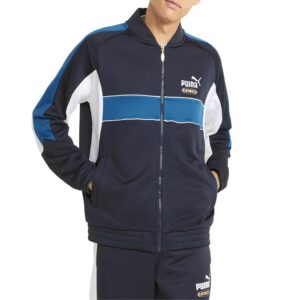 puma mens king athletic outerwear casual full zip - blue - size s