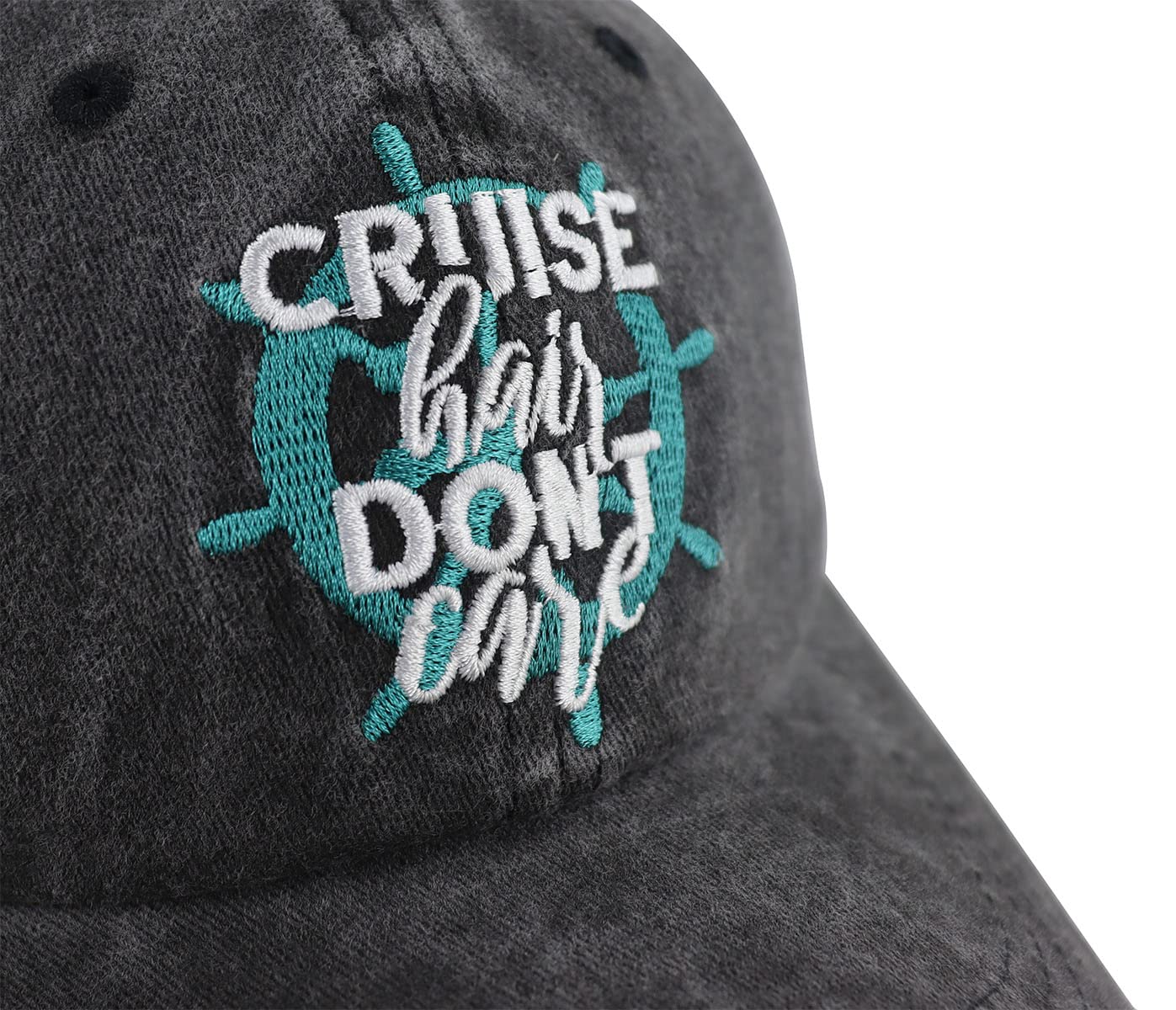 Cruise Essentials for Men Women, Cruise Hair Don't Care Hat, Adjustable Washed Cotton Embroidered Boat Sun Beach Baseball Cap, Christams Birthday Gifts for Mom Dad Friend Captain Sailors Cruise Lovers