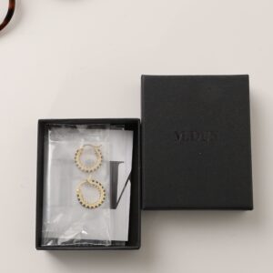 M.DUN - Hoop Earrings For Women 925 Stering Silver Post 18K Gold Plated CZ Micro Pave Dainty Round Chunky Silver Gold Multicolors Cubic Zirconia (hoop_black_S)