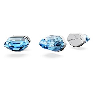 SWAROVSKI Lucent Pierced Stud Earrings, Bright Blue Crystals on a Rhodium Finished Setting, Part of the Swarovski Lucent Collection