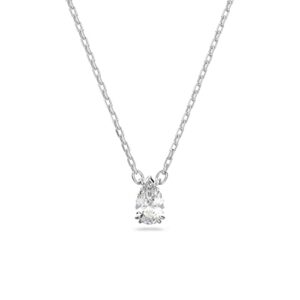 swarovski stilla pendant, pear cut, white, rhodium finish