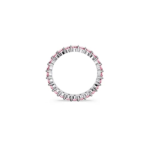 SWAROVSKI Matrix Vittore Ring, Pink Stones on a Rhodium Finished Band, Size 8, Part of the Matrix Vittore Collection