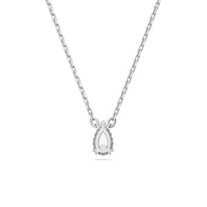 SWAROVSKI Stilla Pendant, Pear cut, White, Rhodium Finish